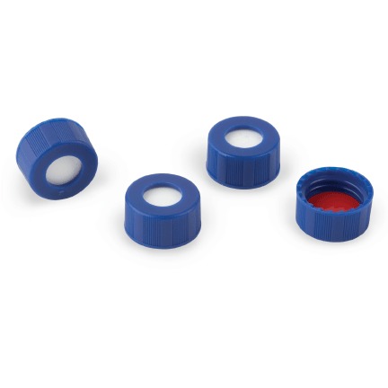 Restek Branded Vials and Caps range: Blue Screw Cap 9-425 with PTFE ...